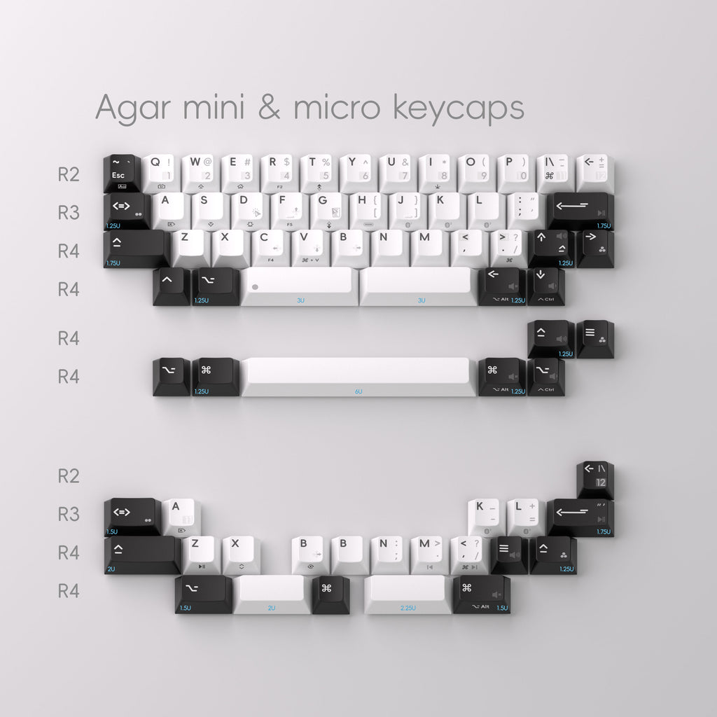 Ready to use Agar mini Dual-mode version with keycaps – KBDfans ...